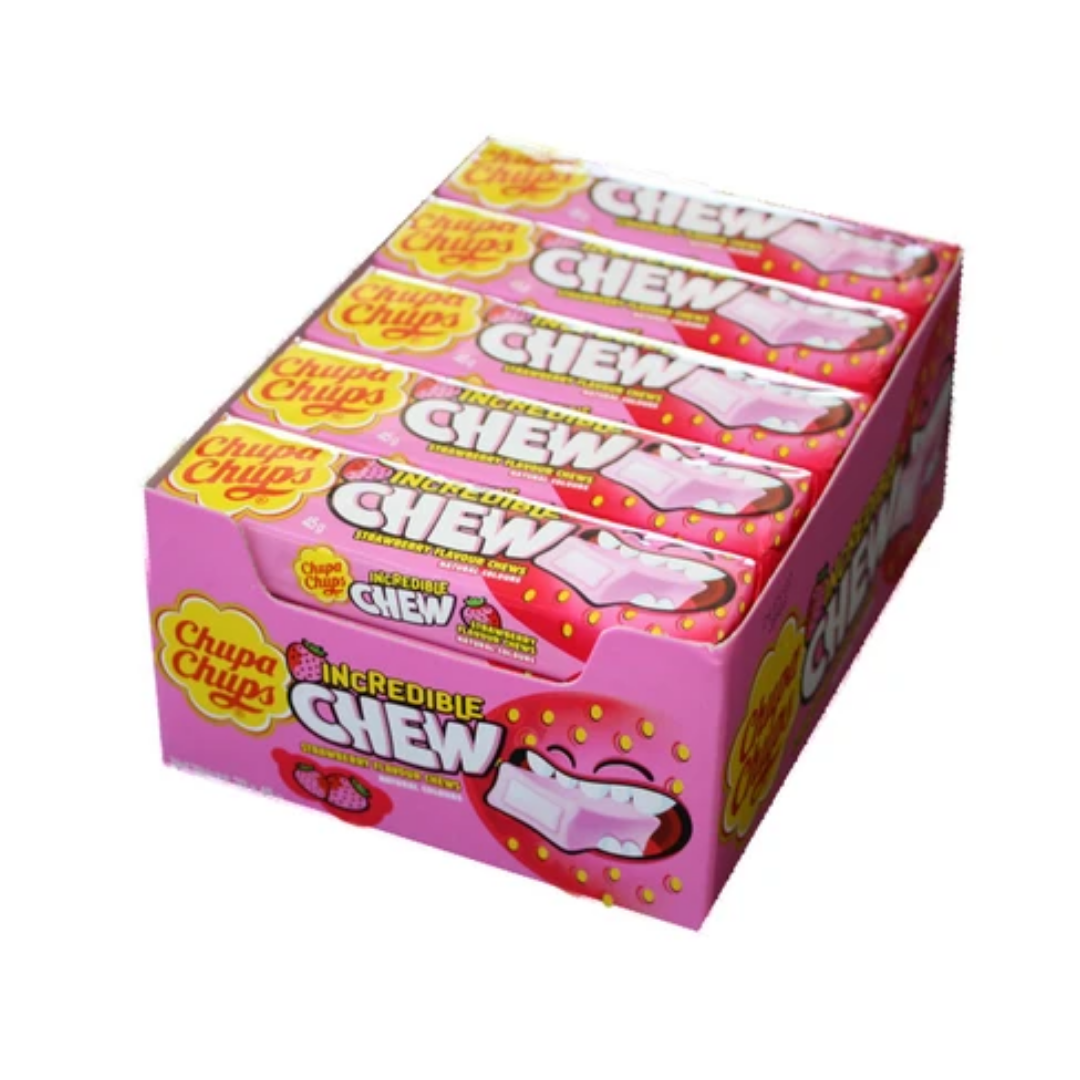 Chuppa Chup Incredible Chews 20 Pack - Strawberry – The Snack Cave