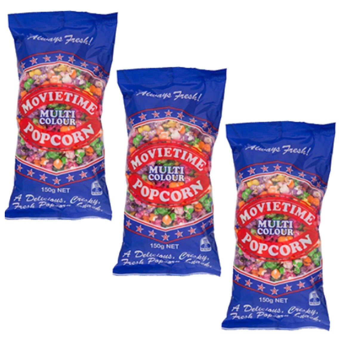 Movietime Coloured Popcorn Trio – The Snack Cave